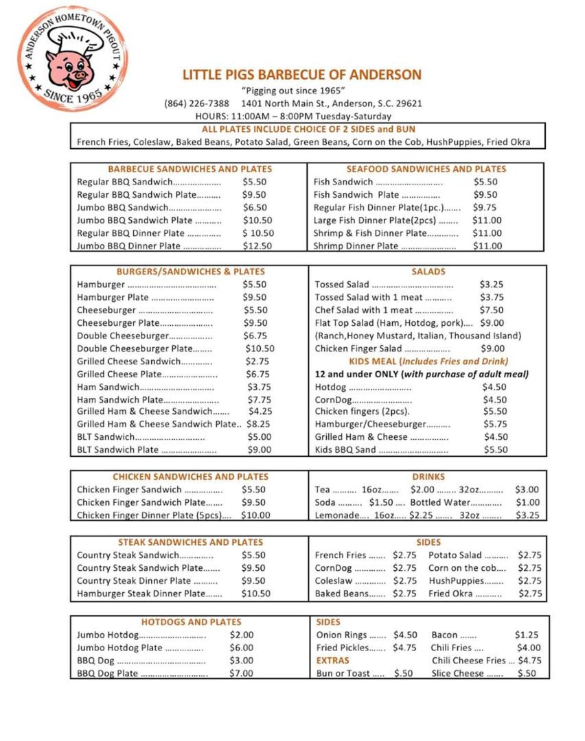 Little Pigs of Anderson - Destination BBQ