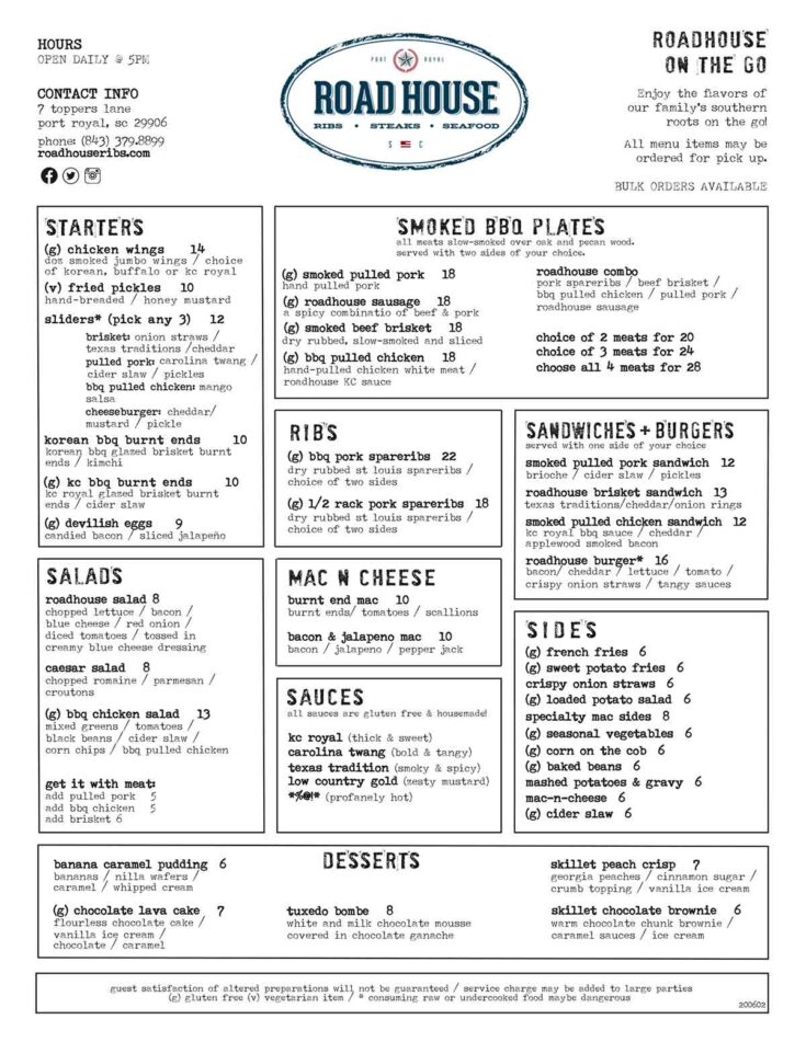 Roadhouse BBQ Restaurant in Port Royal, SC - Destination BBQ