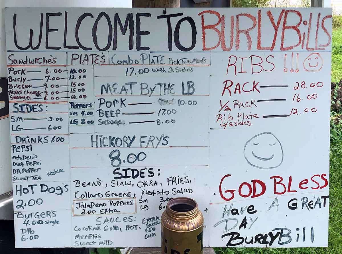 Burly Bill's BBQ Restaurant in Marietta, SC - Destination BBQ