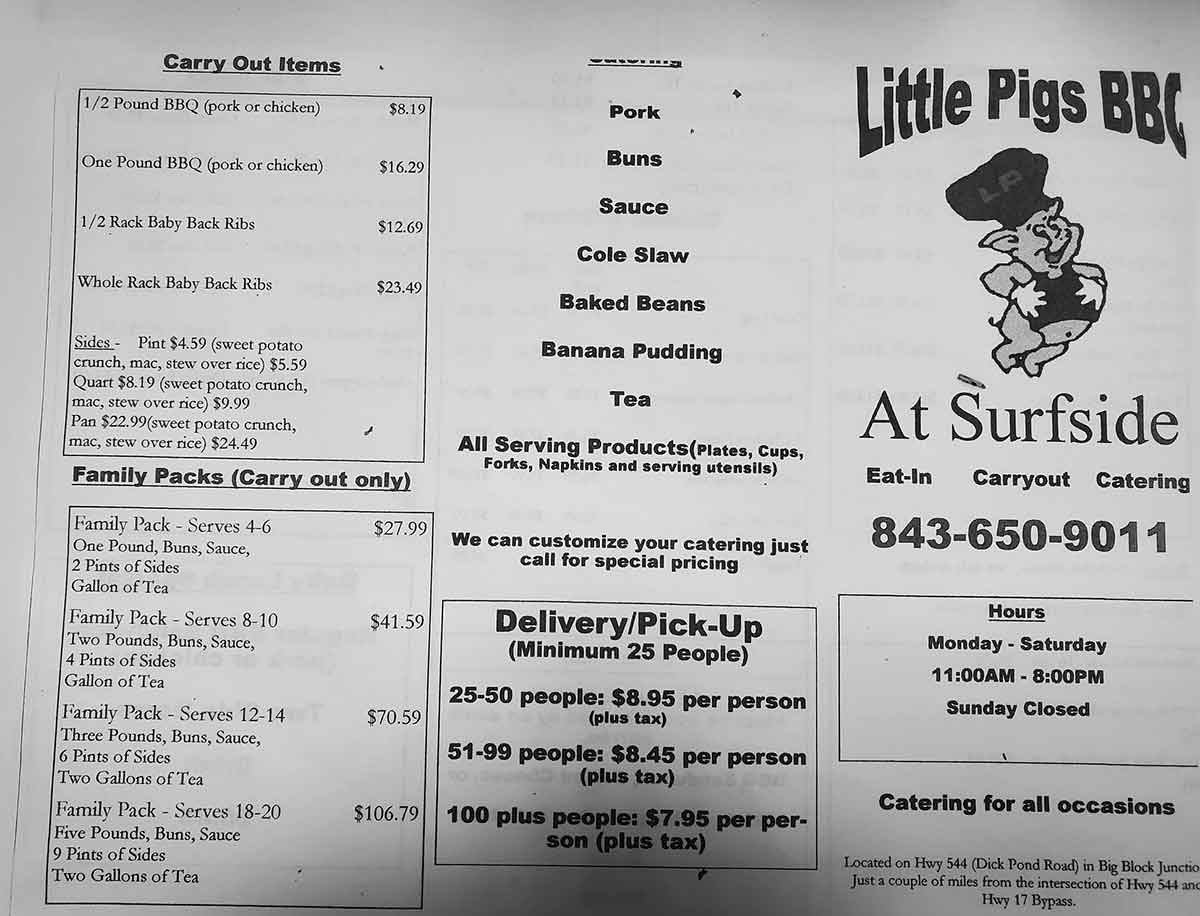 Little Pigs BBQ at Surfside Beach - Destination BBQ