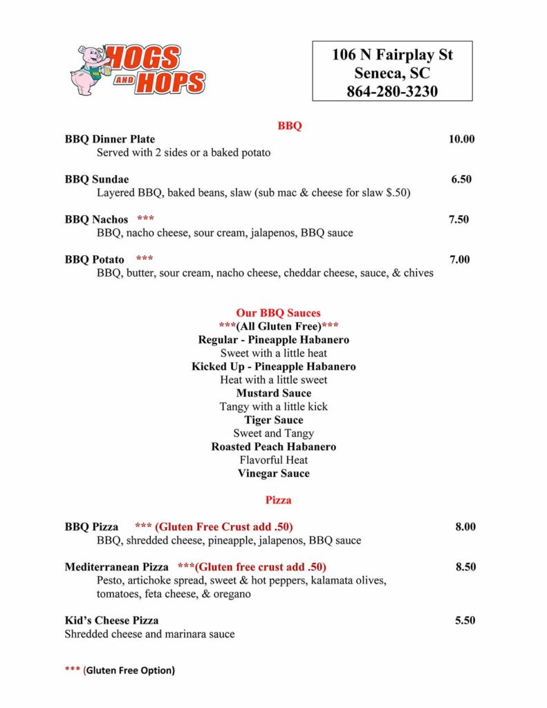 Hogs and Hops Barbecue***Permanently Closed*** Restaurant in Seneca ...