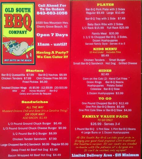 Old South Bar-B-Q Co ***Temporarily Closed*** in North Myrtle Beach, SC ...