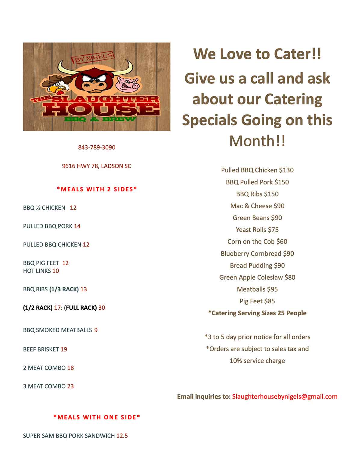 Slaughter House BBQ & Brew in Ladson, SC - Destination BBQ