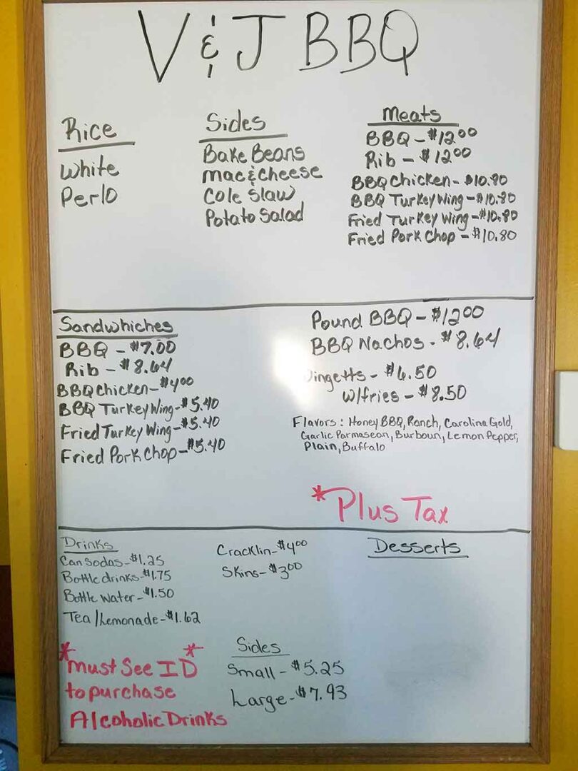 V&J BBQ***Permanently Closed*** Restaurant in Kingstree - Destination BBQ