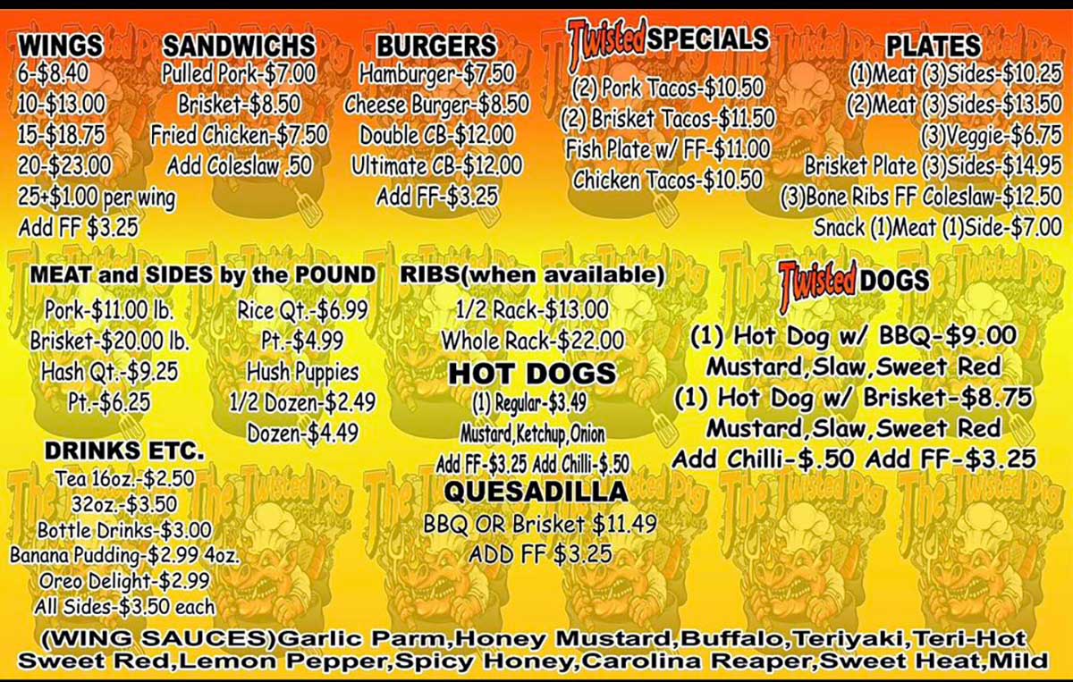 The Twisted Pig BBQ and More in Sumter - Destination BBQ